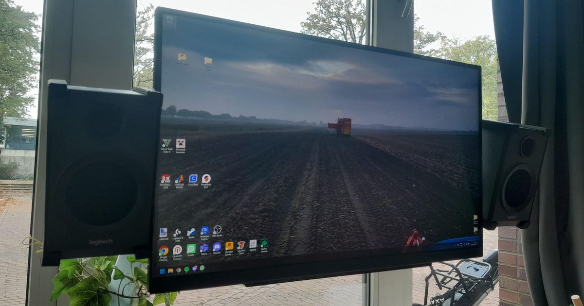 Logitech z333 to monitor mount (any vesa 100 capable monitor) by ...