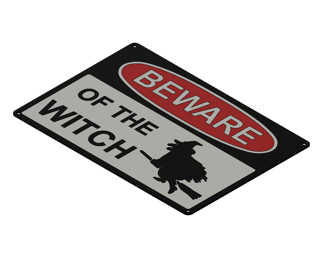 BEWARE OF THE WITCH - Sign by Tridense | Download free STL model ...