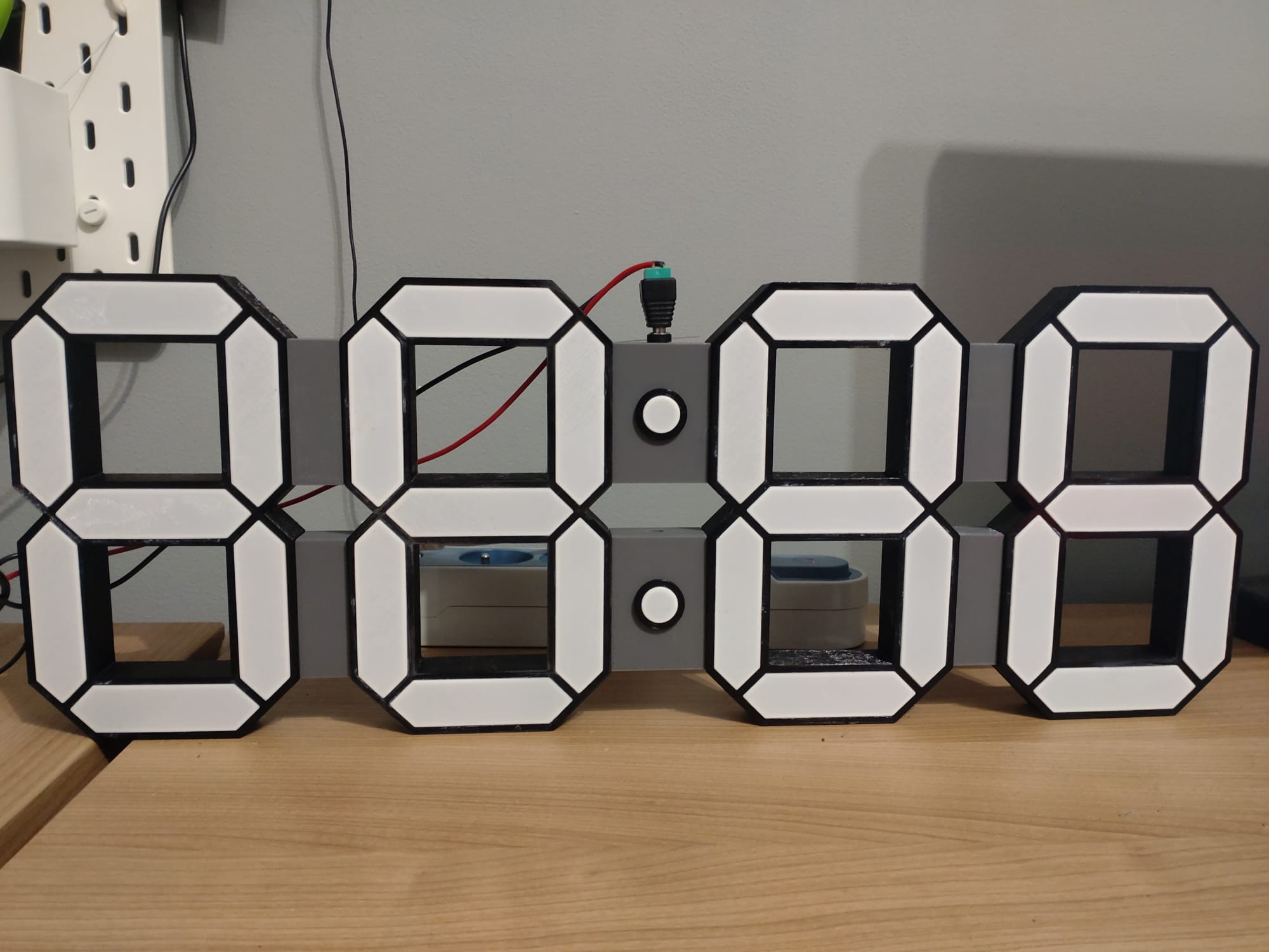 Big wall mounted 7-segment LED clock by Geert | Download free STL model ...