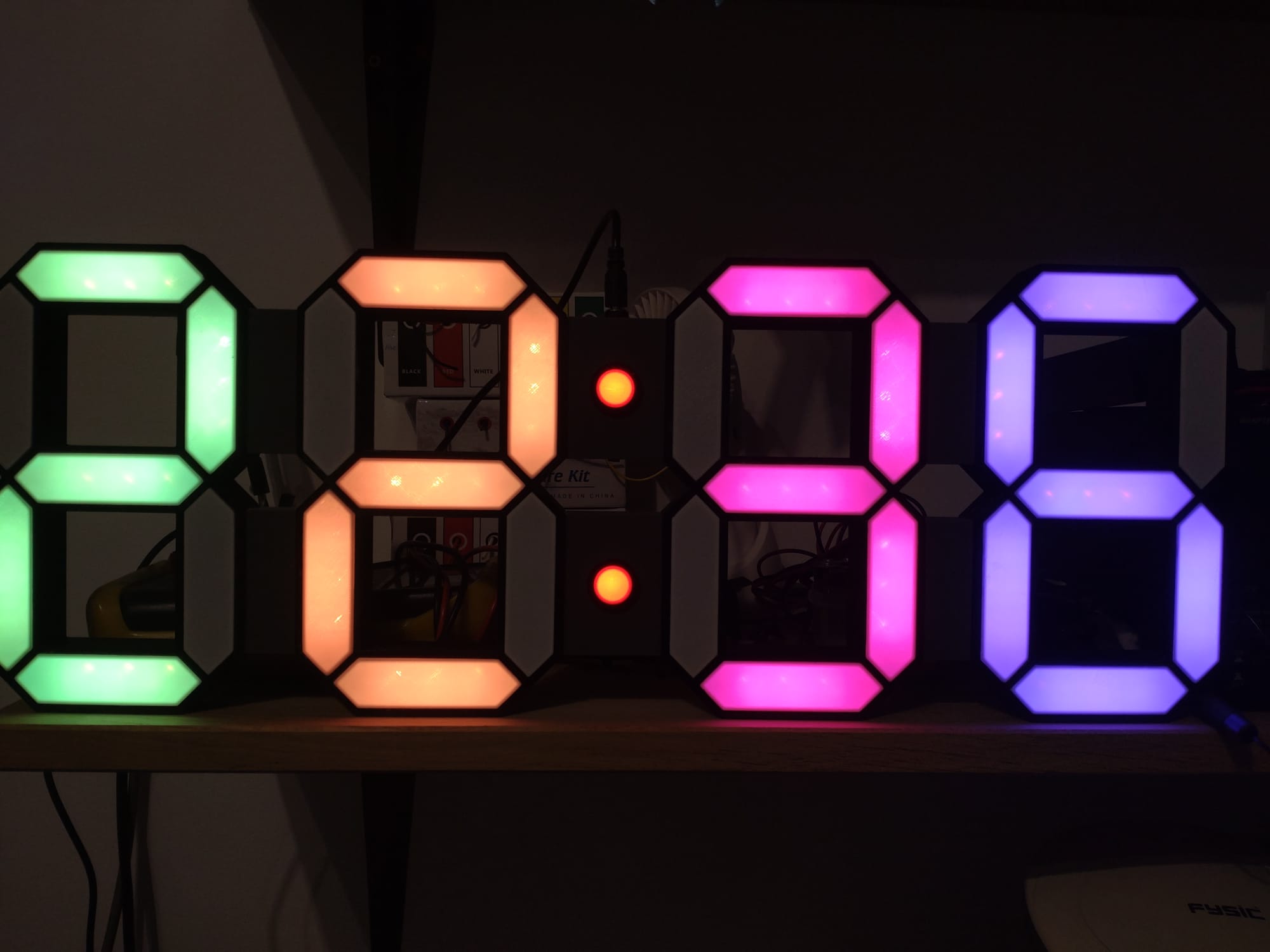 Big wall mounted 7-segment LED clock by Geert | Download free STL model ...