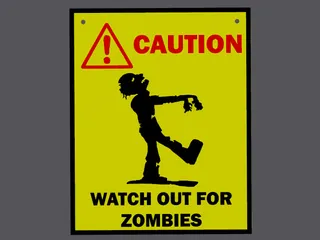 Caution Zombies Halloween Sign by Botaz | Download free STL model ...