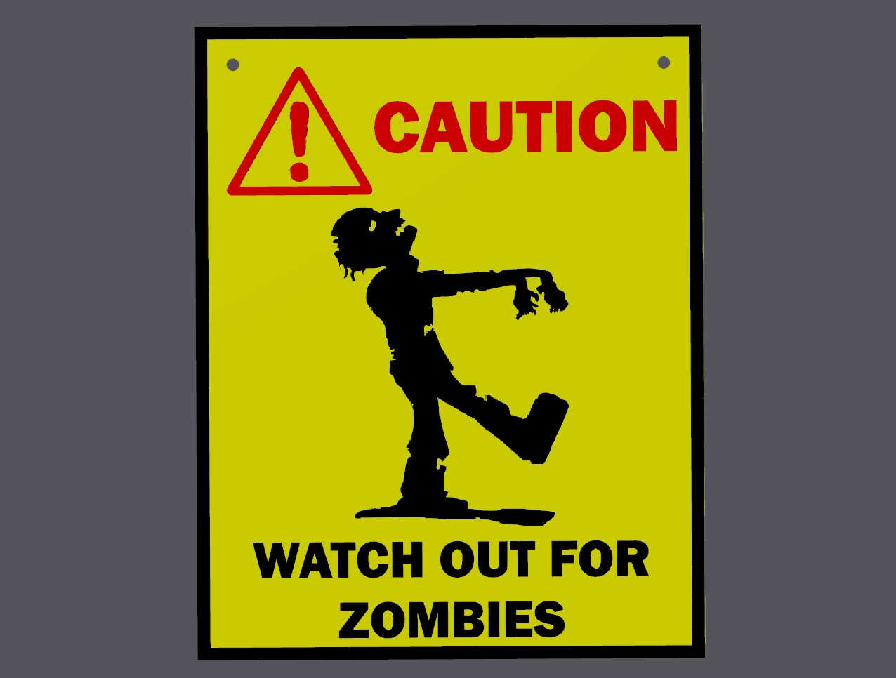 Caution Zombies Halloween Sign by Botaz | Download free STL model ...