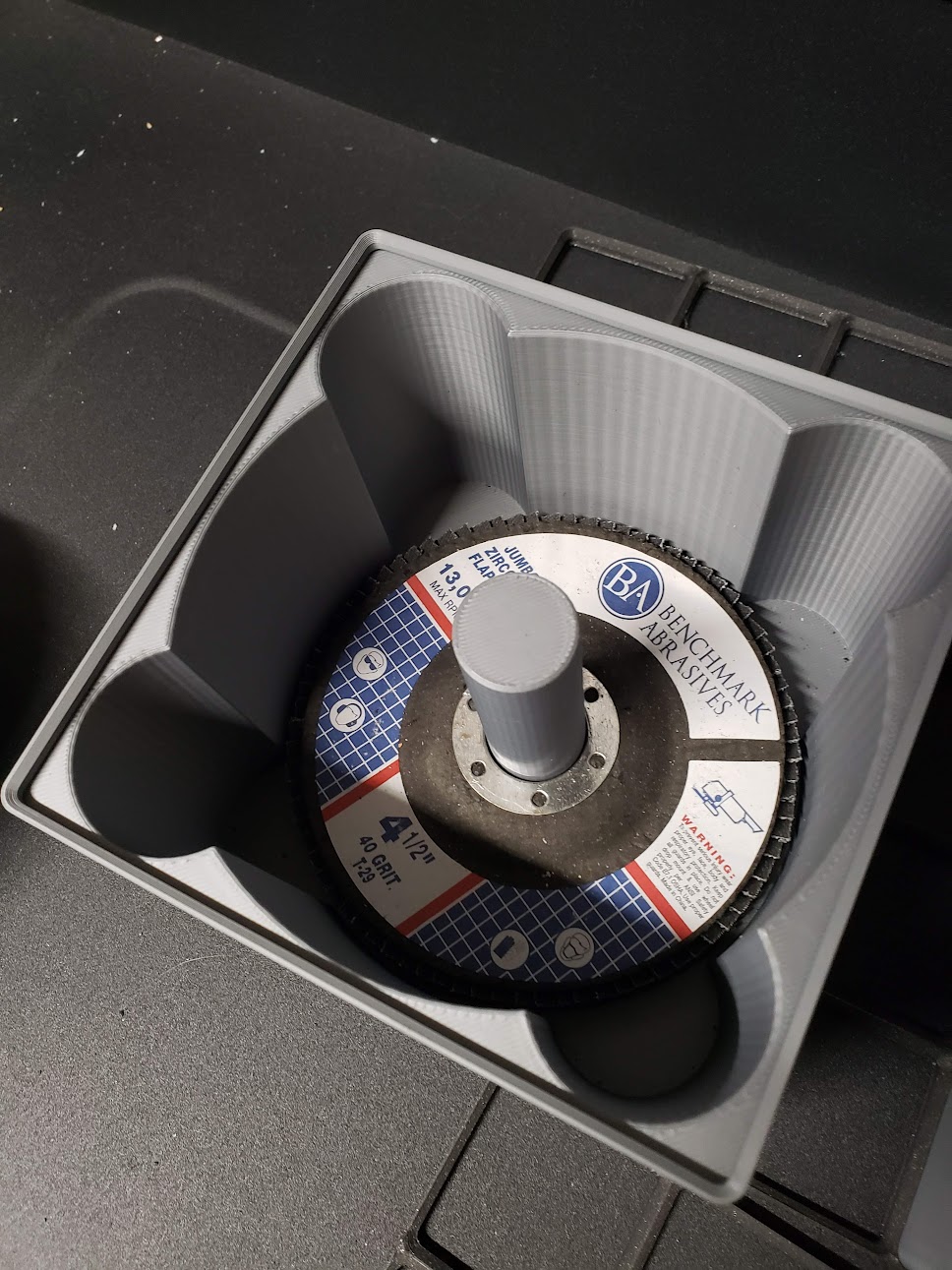 Gridfinity 4.5" Flap Disk/Grinding Disk Holder by Ghostrider | Download ...