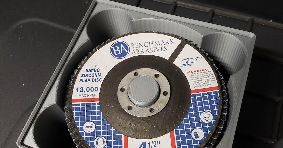 Gridfinity 4.5" Flap Disk/Grinding Disk Holder by Ghostrider | Download ...