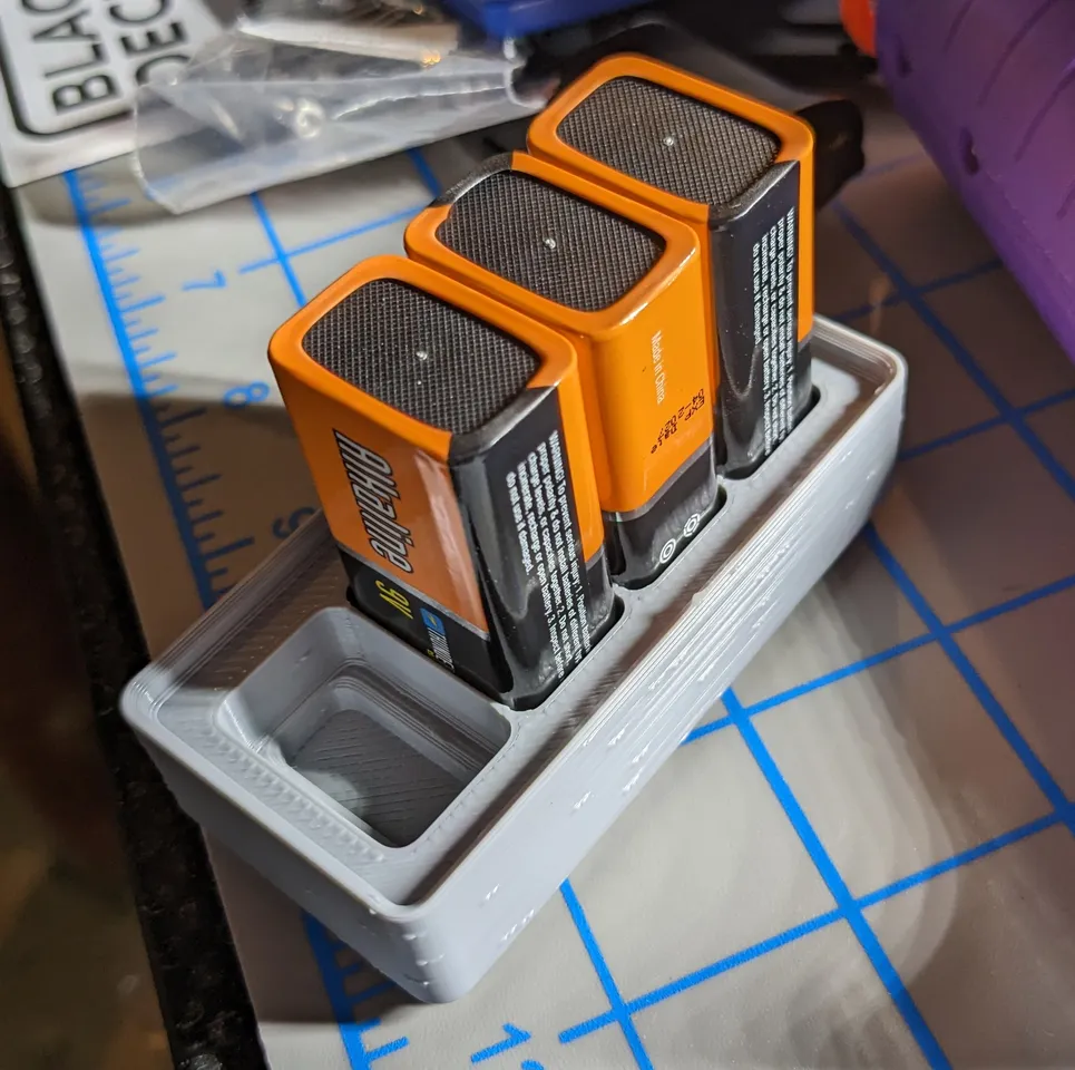 2x1 Gridfinity 4x 9V Battery Holder - Terminals Down by Shihchiun ...