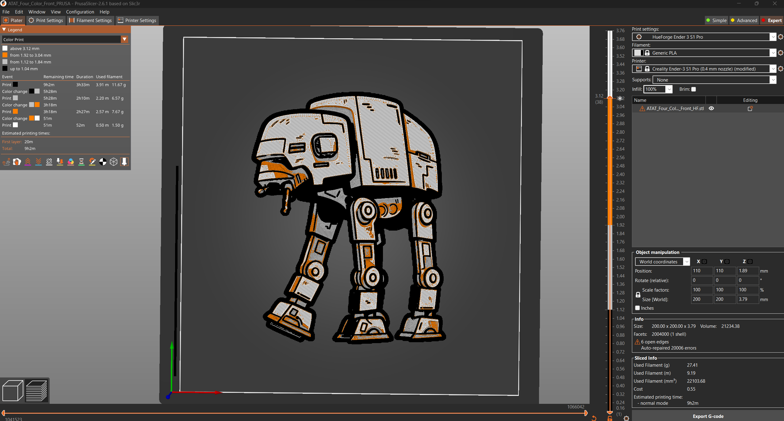FOUR COLOR - HueForge AT-AT Walker (All Terrain Armored Transport ...
