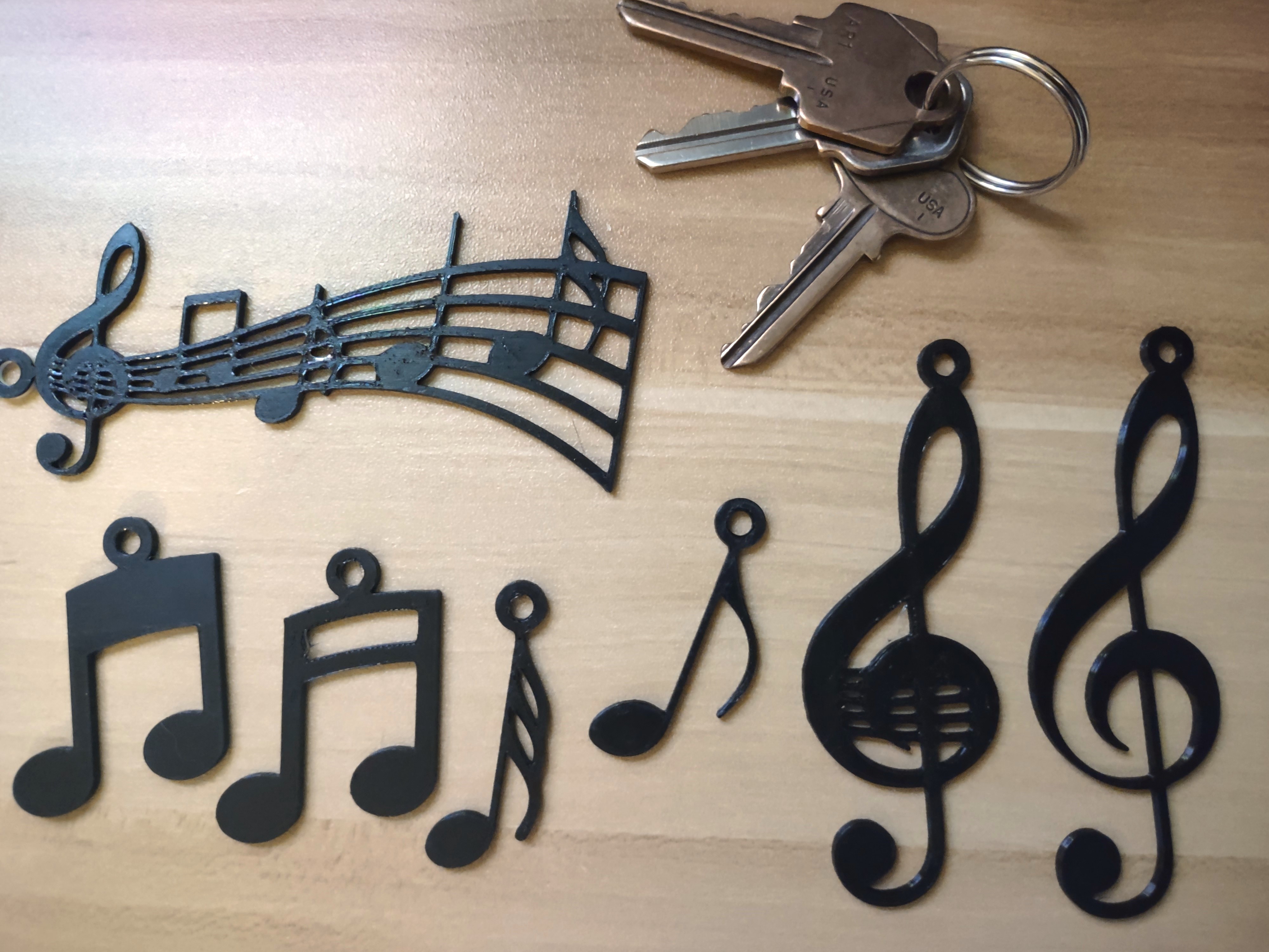 Music Notes Keychains by Tony Ling | Download free STL model ...