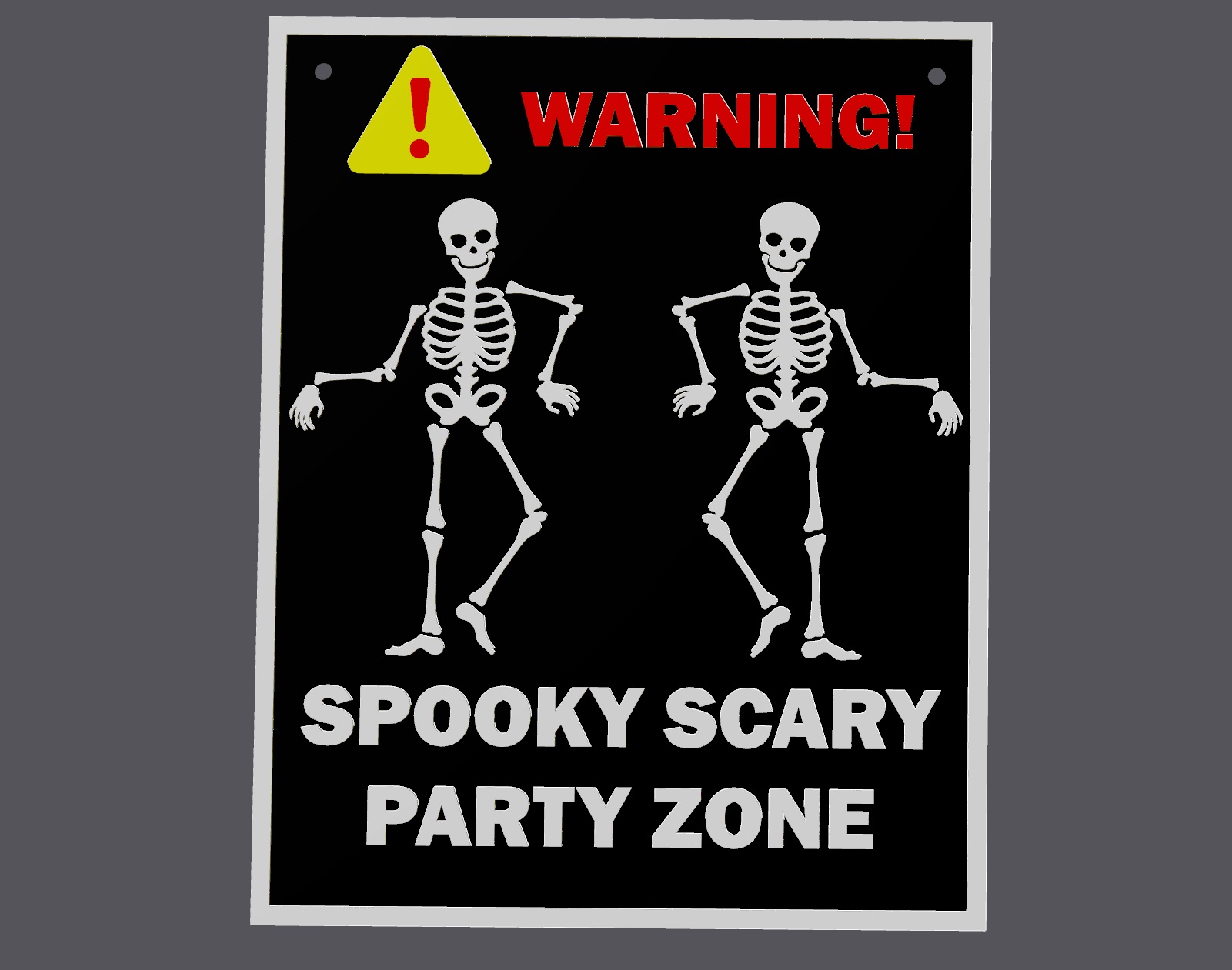 Warning! Spooky Scary Party Zone by Botaz | Download free STL model ...