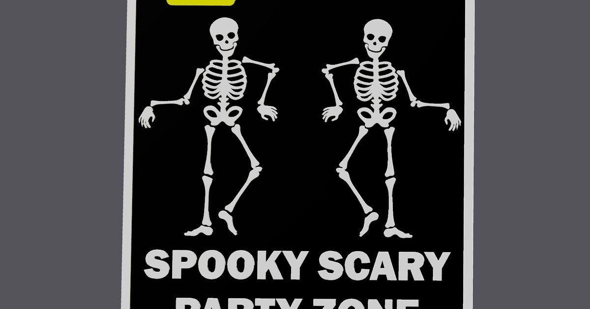 Warning! Spooky Scary Party Zone by Botaz | Download free STL model ...