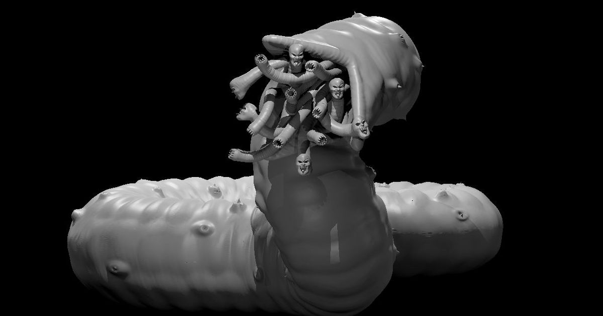 Qorgeth, Demon Lord of the Devouring Worm by MZ4250 | Download free STL ...