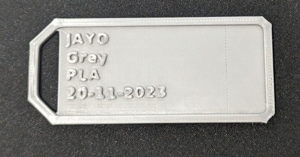 Flat Filament Sample Tag with Customizable Text by Joe McCarthy ...