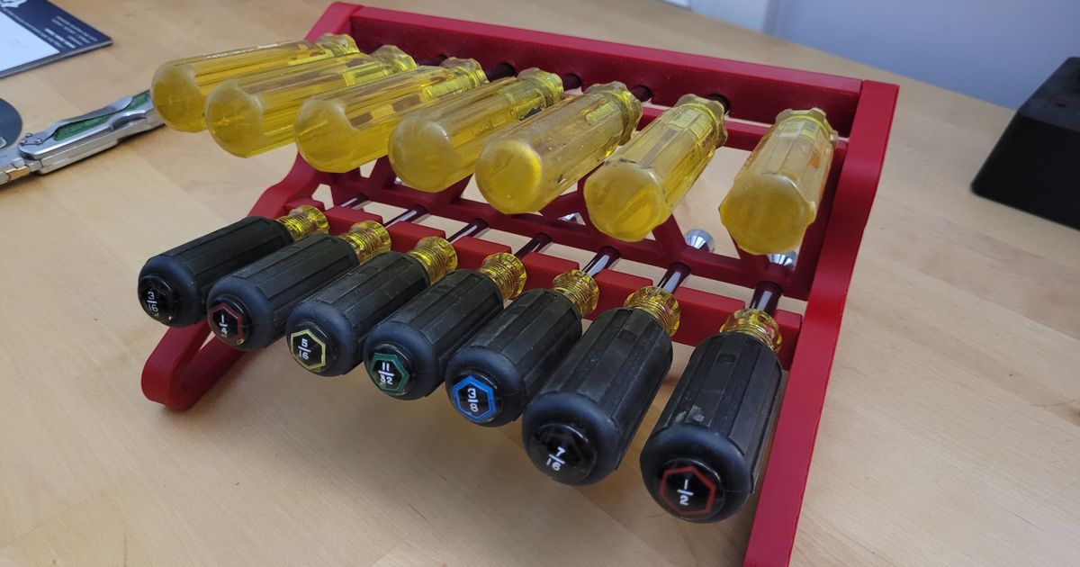 Nut driver rack, 14pc, in/mm by Maltasrc | Download free STL model ...