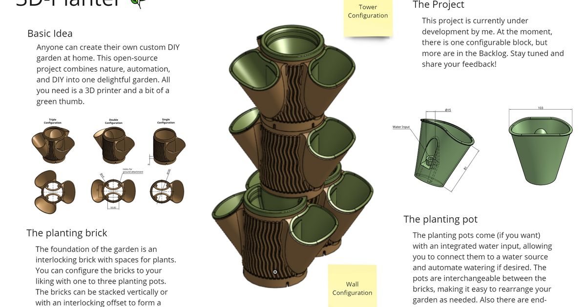 3D Planter by DaVinci Design | Download free STL model | Printables.com
