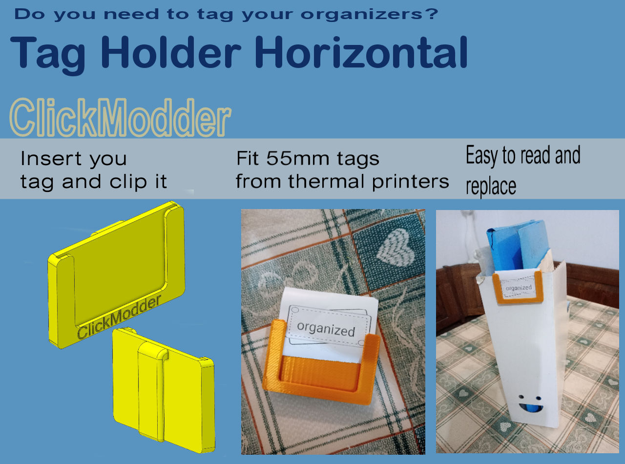 Tag Holder Horizontal by ClickModder | Download free STL model ...