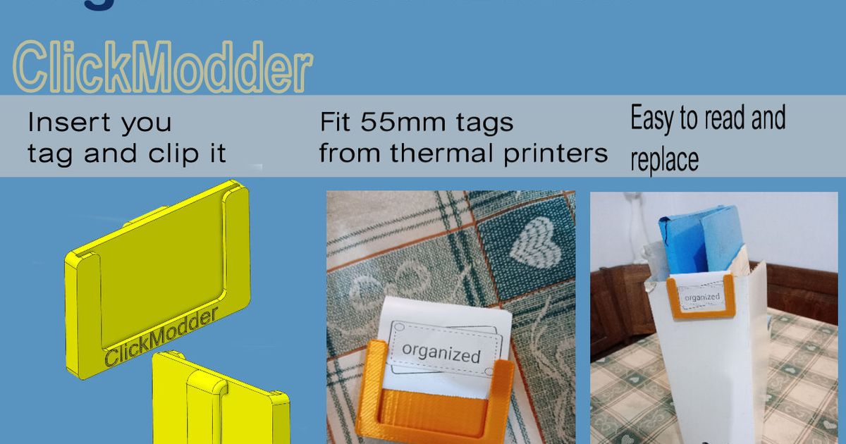 Tag Holder Horizontal by ClickModder | Download free STL model ...