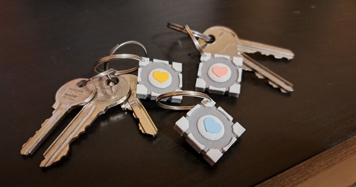 Companion Cube Key Identifier by Rigitka | Download free STL model ...