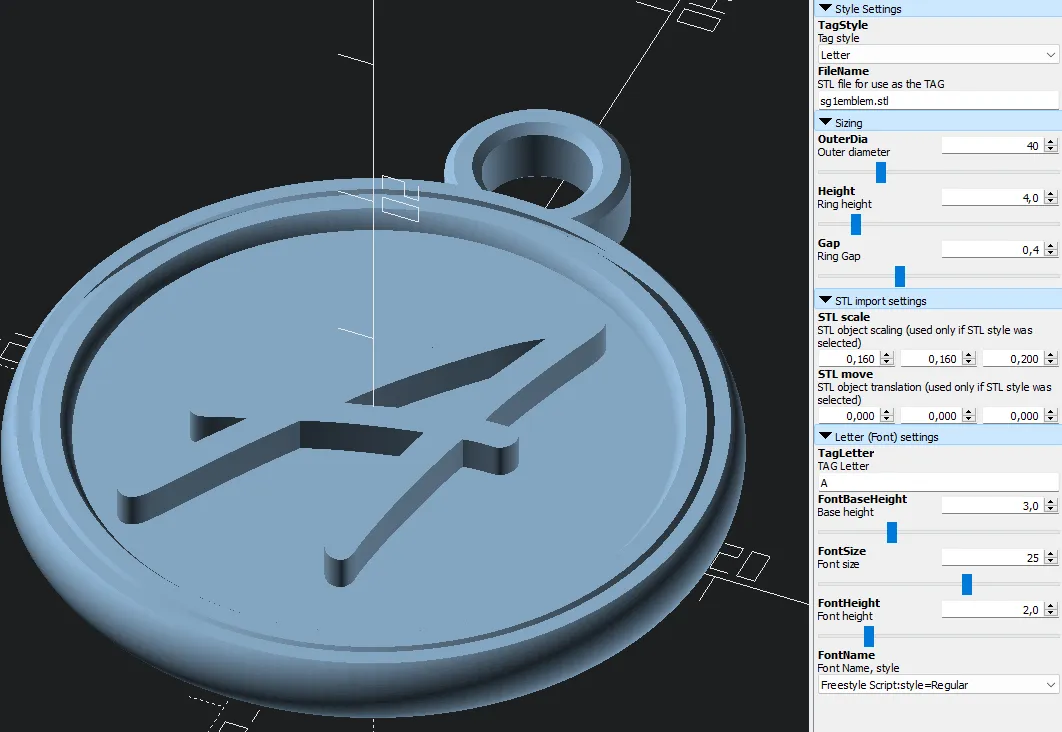 Customizable print-in-place spinning keychain by Mendei Árpád ...