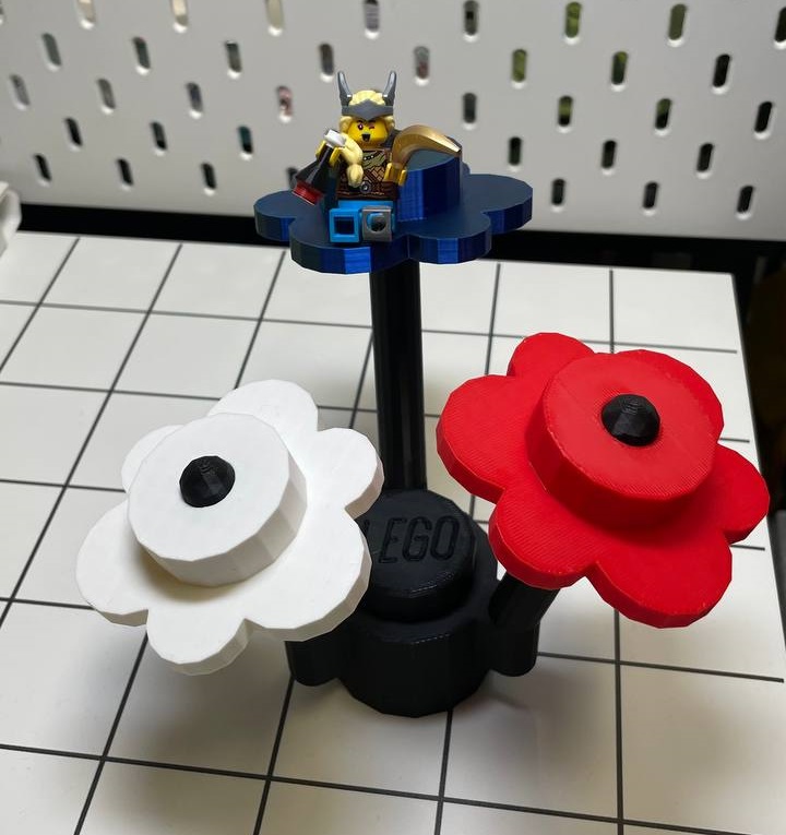 LEGO PART 3741 + 3742 Plant, Flower + Stem Low - Poly Version by Abd El ...