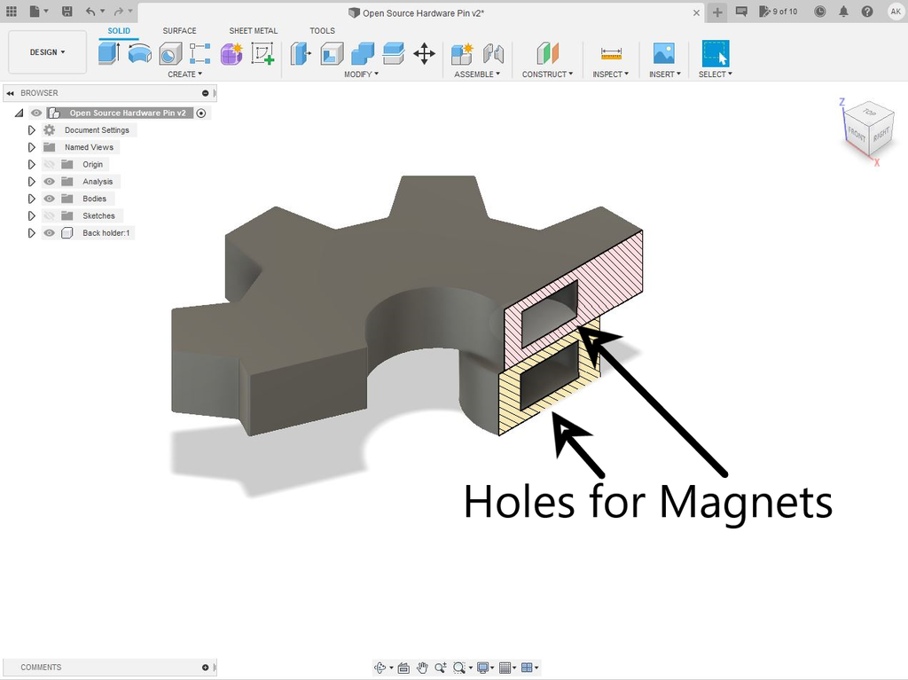 Open Source Hardware Magnetic Pin by Maeshmaker | Download free STL ...