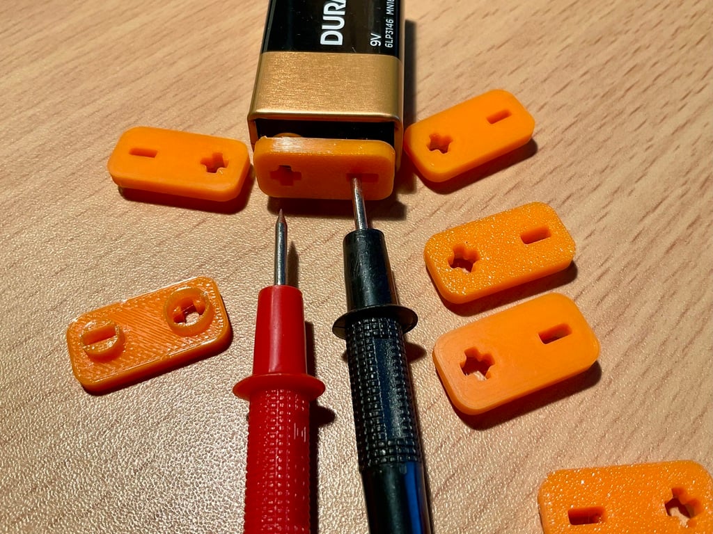 9V Battery Cap with Test Lead Holes by BitSmith | Download free STL ...