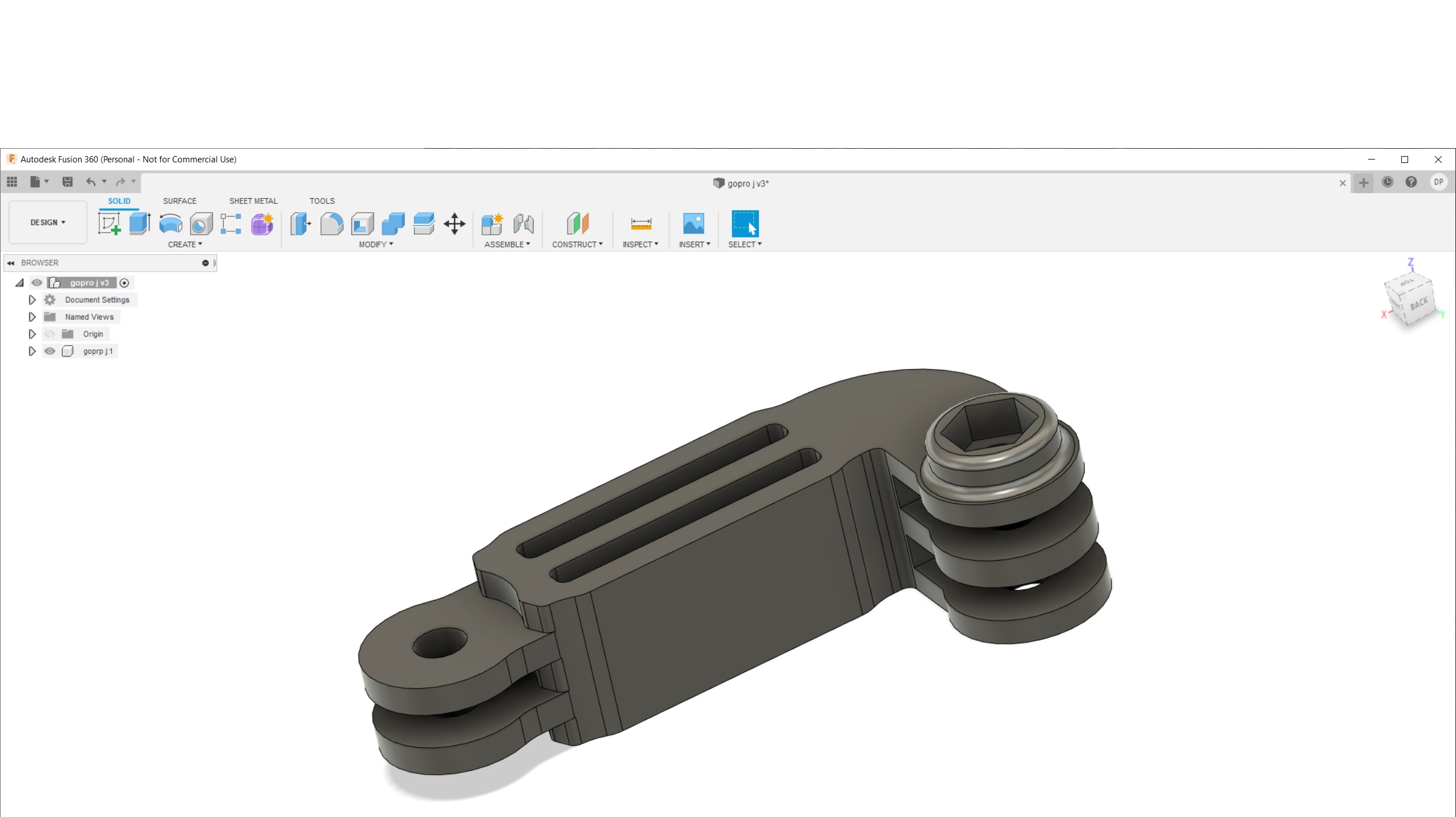 GoPro 50mm J-Extension by Geekware | Download free STL model ...