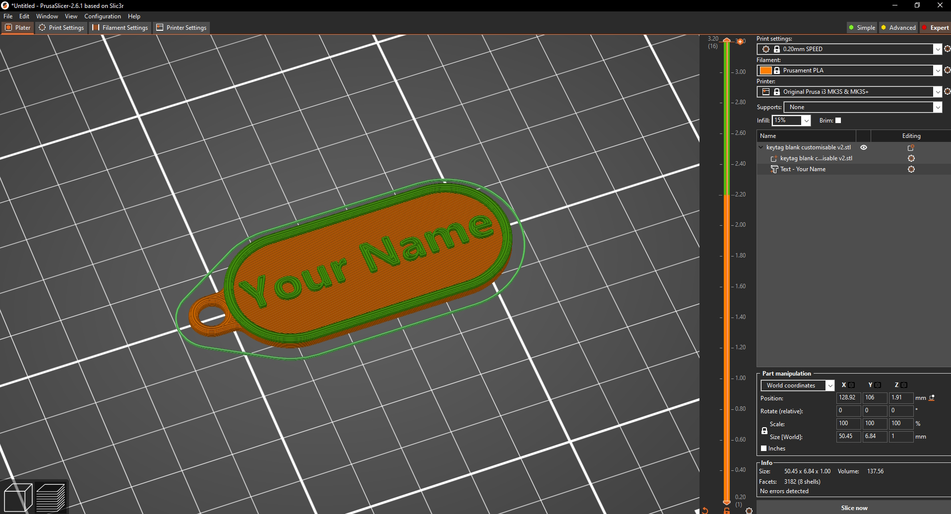 Simple Blank Keytag Customize In Slicer By Miguel M Download Free Stl Model