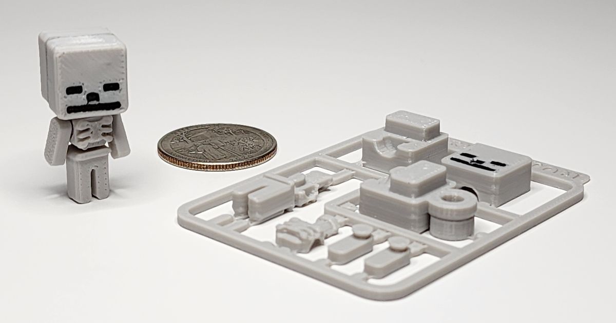 Minecraft-inspired Skeleton Mini Figure Kit Card/ Keychain by chiz ...