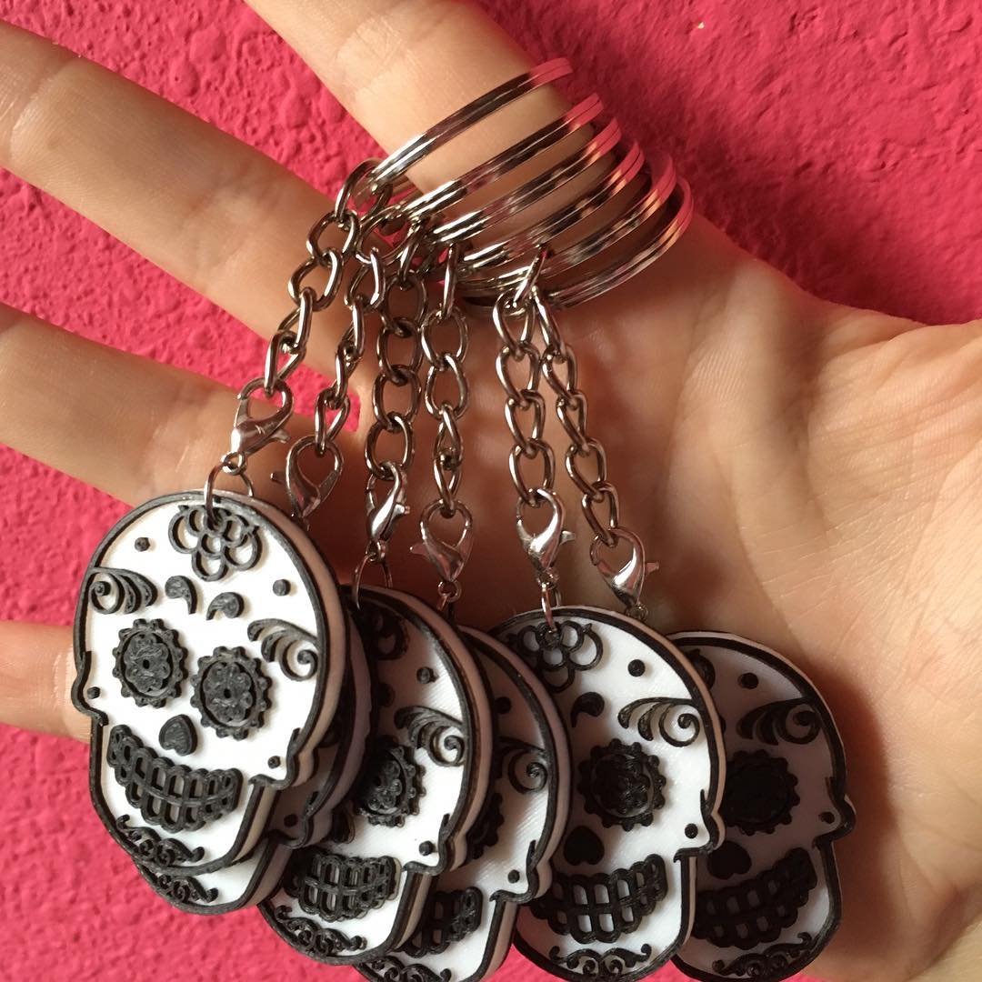 Ornamental sugar skull keychain by The Maker Chemists | Download free ...