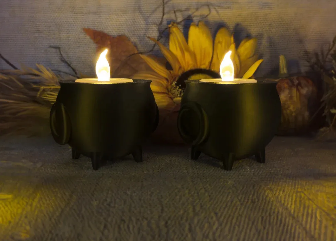 Cauldron Tea light Holder by DeBeard | Download free STL model ...