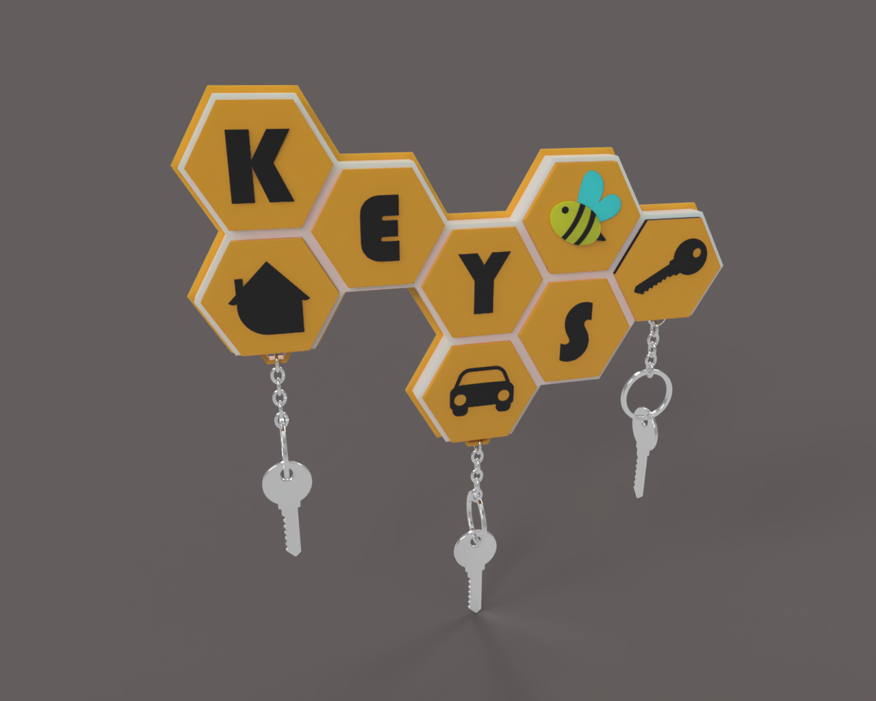 Bee Key Organizer by TAICED - Construyendo Ideas | Download free STL ...