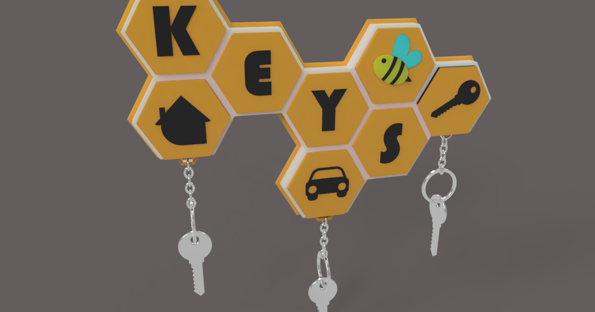 Bee Key Organizer by TAICED - Construyendo Ideas | Download free STL ...