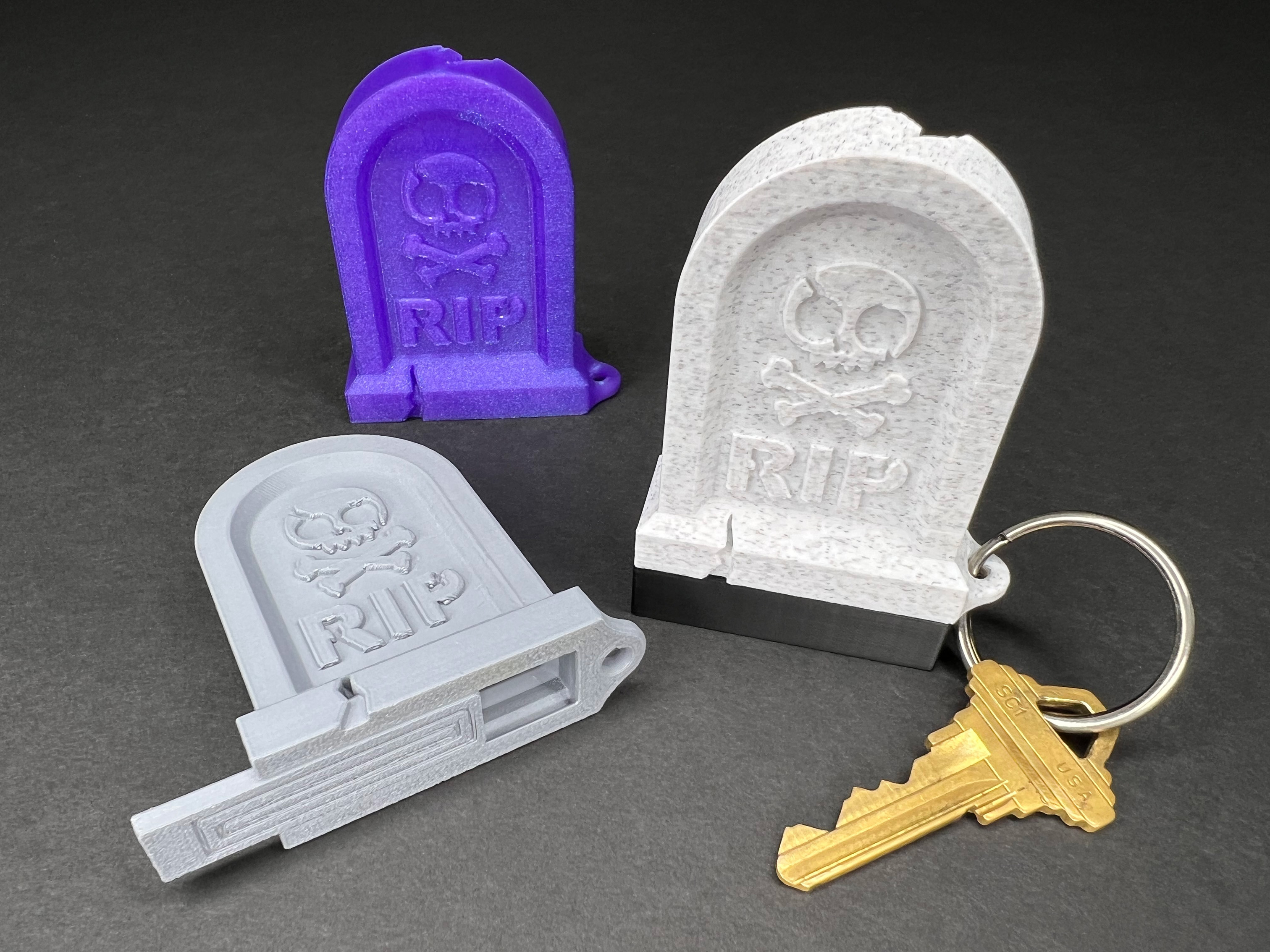 RIP Gravestone Keychain with Hidden Chamber by DesignCraft | Download ...