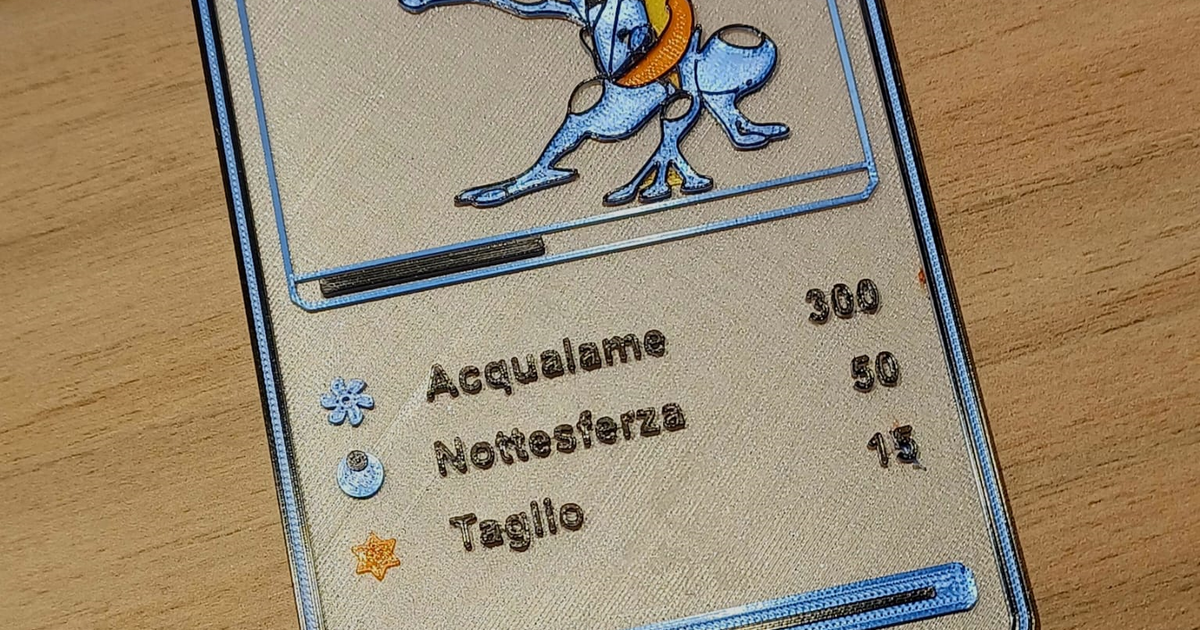 Pokemon Card - Greninja (Italian) - 3D Printed - Manual Colour Change ...