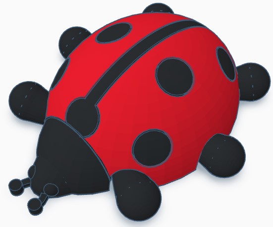 Ladybird with attachable elytra and movable legs by plog | Download ...