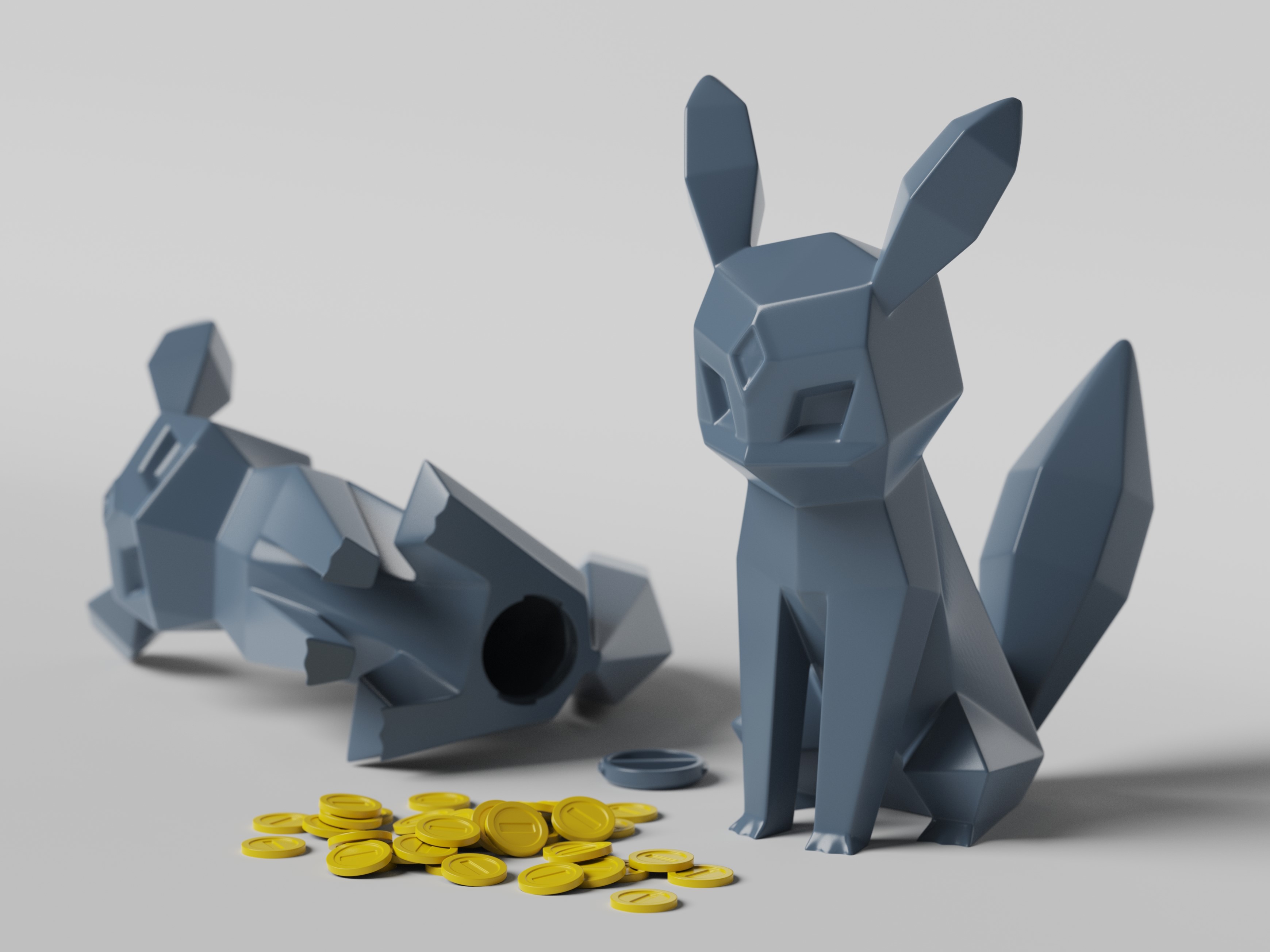 Low-poly Umbreon - Piggy Bank by Agustin Arroyo | Printables Store