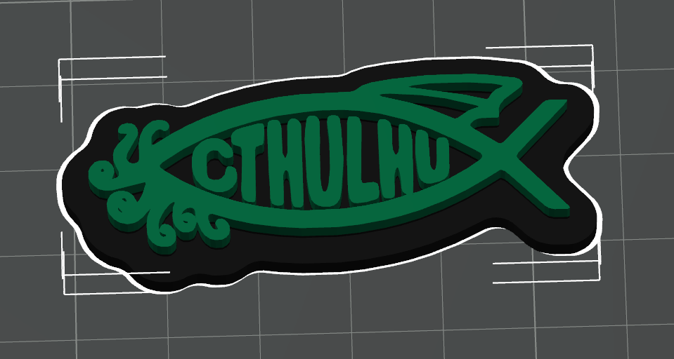 Cthulhu fish emblem by Silver | Download free STL model | Printables.com