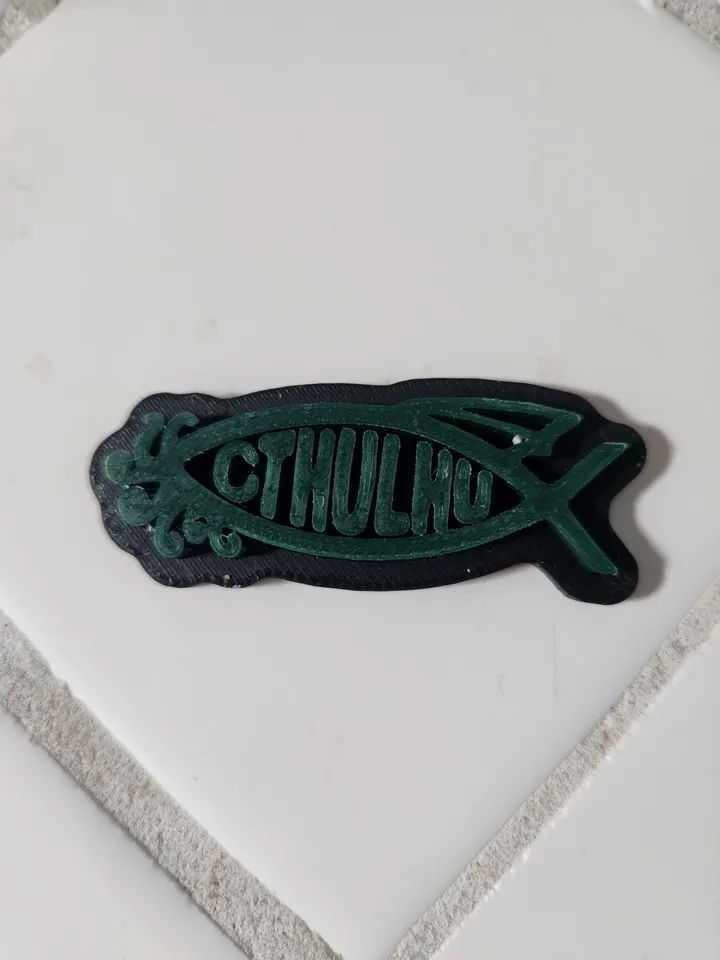 Cthulhu fish emblem by Silver | Download free STL model | Printables.com