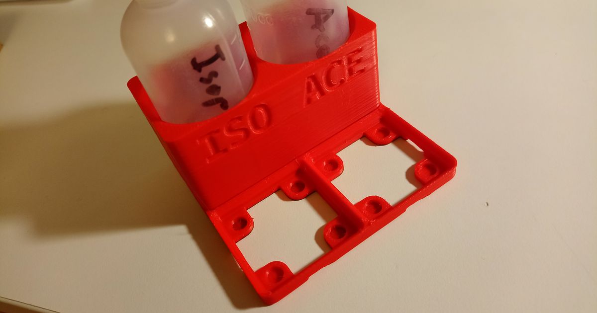 Gridfinity Bin Bottle Holder 2x1 for 50mL bottles, available with or without label by Groon ...