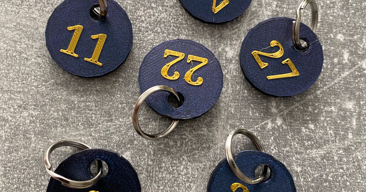 Key fob with number by Chris Bee | Download free STL model | Printables.com