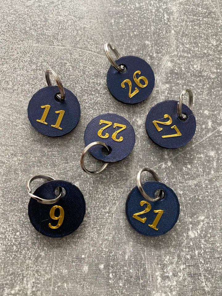 Key fob with number by Chris Bee | Download free STL model | Printables.com