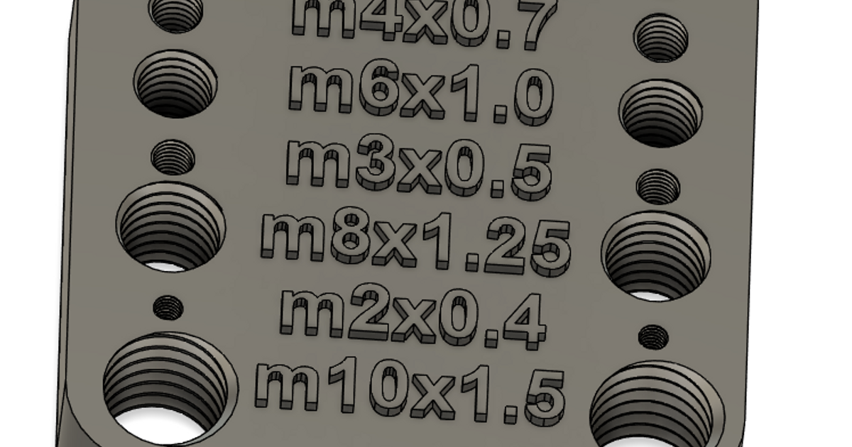 Metric Thread checking chart m2 - m10 by Timo | Download free STL model ...