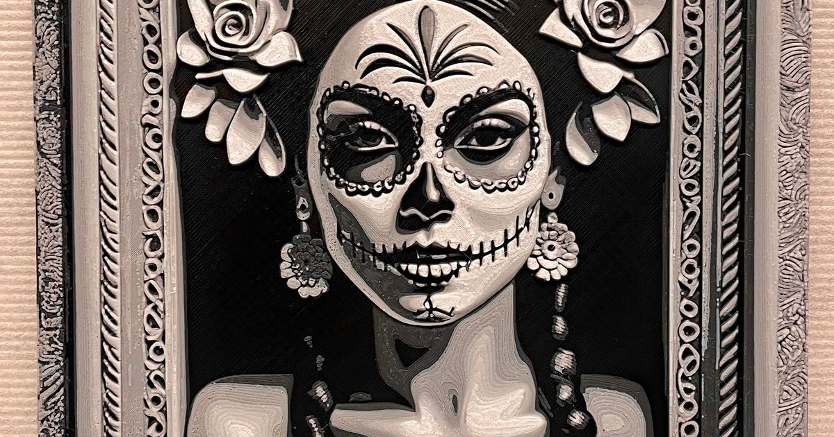 Halloween Day of the Dead - 4 Color Hueforge Filament Painting by ...