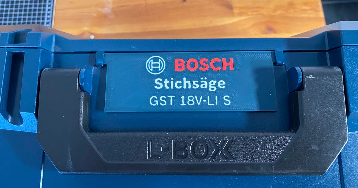 Colored Label for the Bosch/Sortimo L-Boxx. by CHSI | Download free STL ...