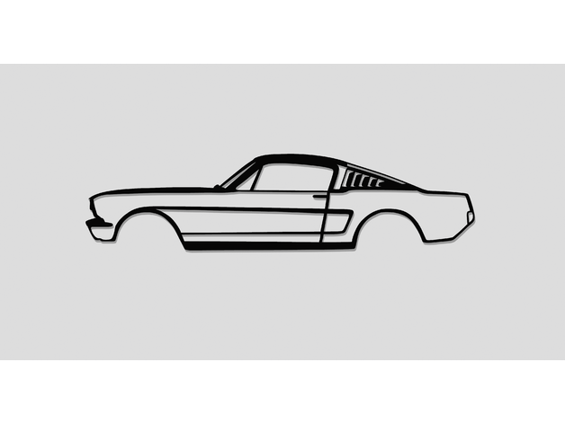 Mustang fastback 2d Wall art by Ilja Sonnenstein | Download free STL ...
