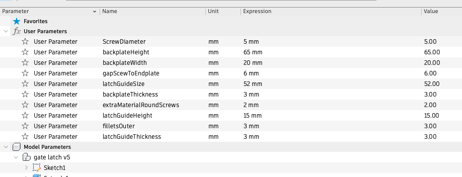 Gate Latch Guide. Parametric Step file included. Customise to your own ...