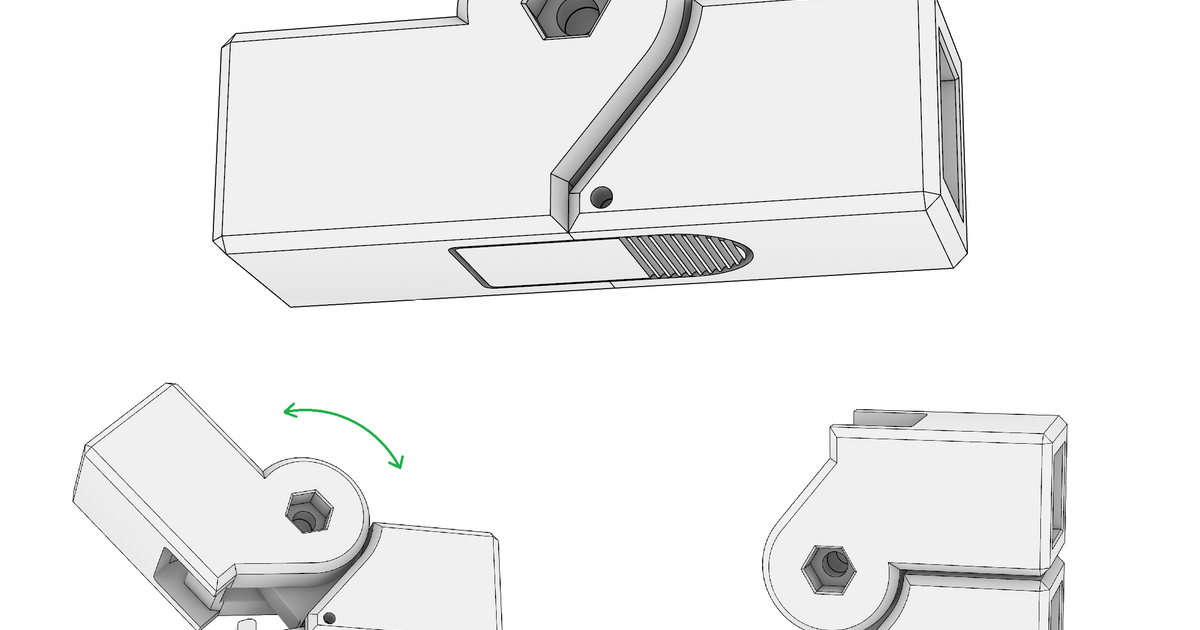 Foldable 25x25 Aluminum Profile Connector by n.leinad | Download free ...