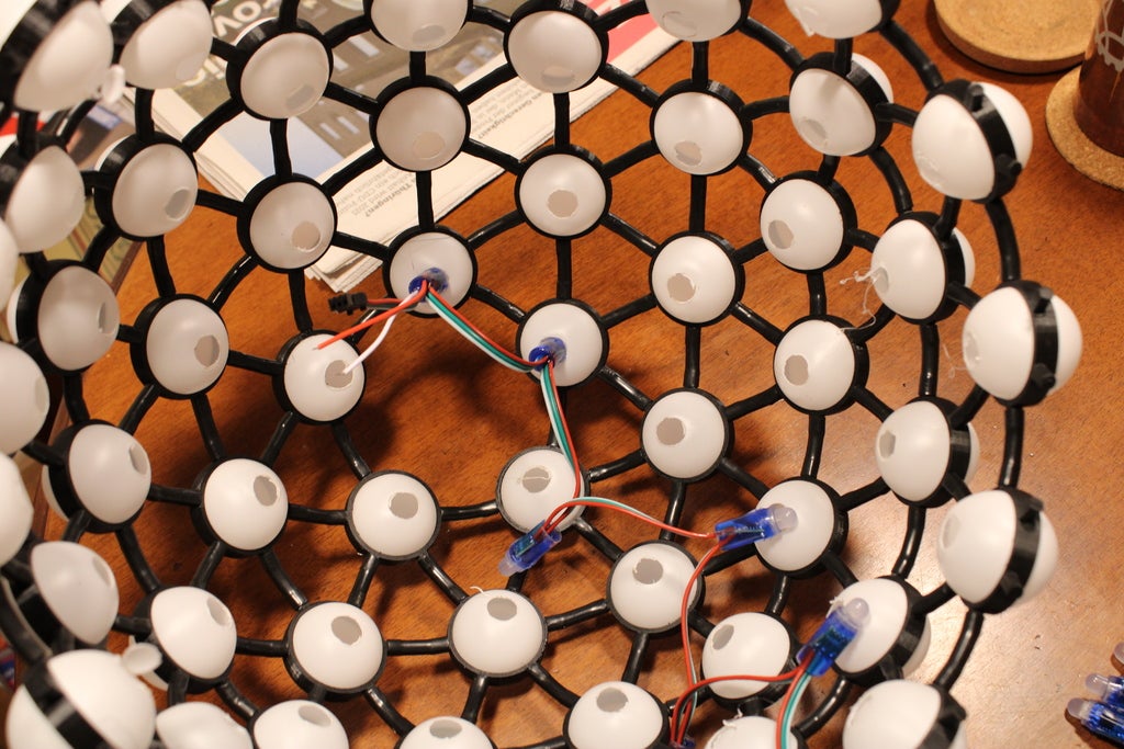 Geodesic LED Sphere Ws2812 illuminated Sphere with Ping Pong Balls by ...