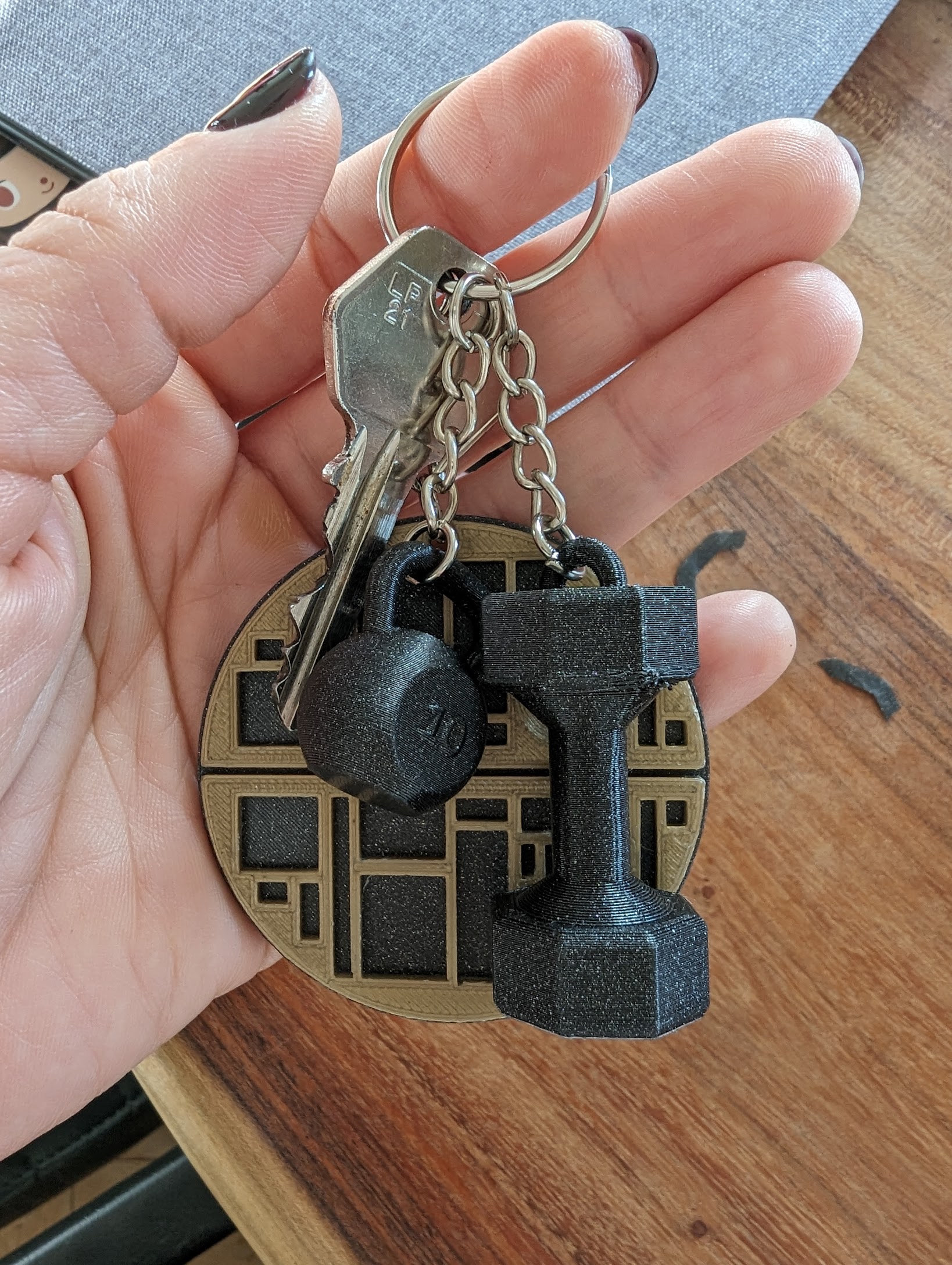 Dumbbell Keychain by Erika Heidi | Download free STL model | Printables.com