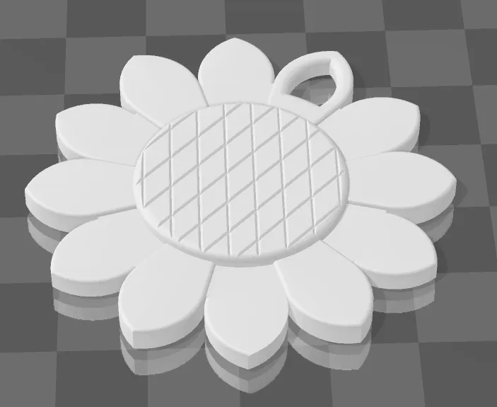 Sunflower Keychain by Zwono | Download free STL model | Printables.com