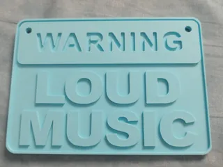hangable loud music sign by Bengale | Download free STL model ...
